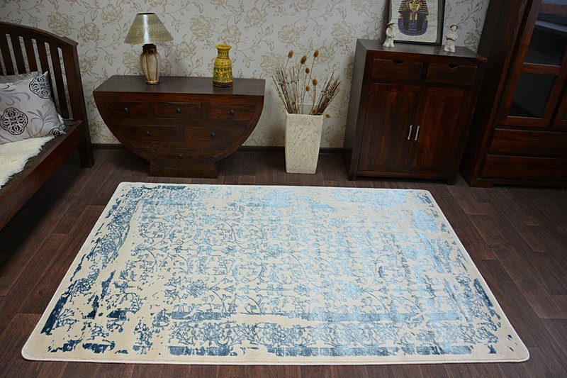 Dywan AKRYL MANYAS 0920 Ivory/Blue - Modne i designerskie dywany