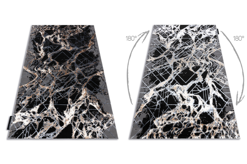 Modern DE LUXE carpet 622 Abstraction - structural grey / gold - Carpets