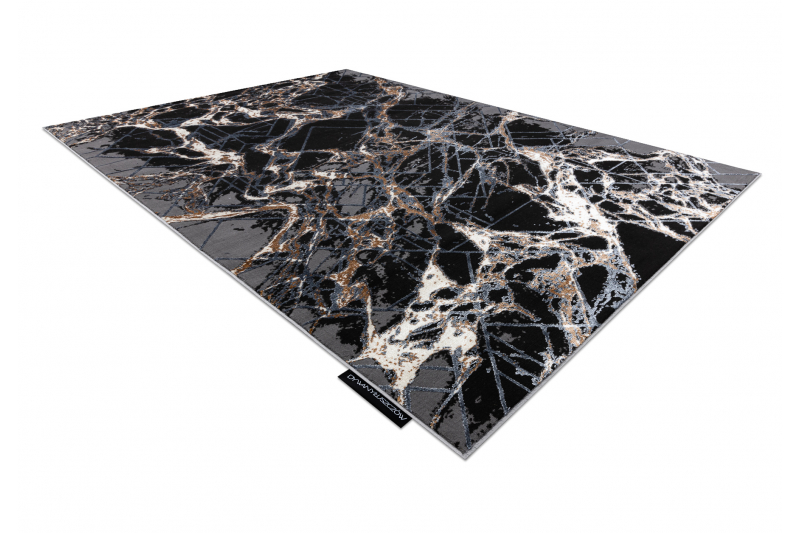 Modern DE LUXE carpet 622 Abstraction - structural grey / gold - Carpets