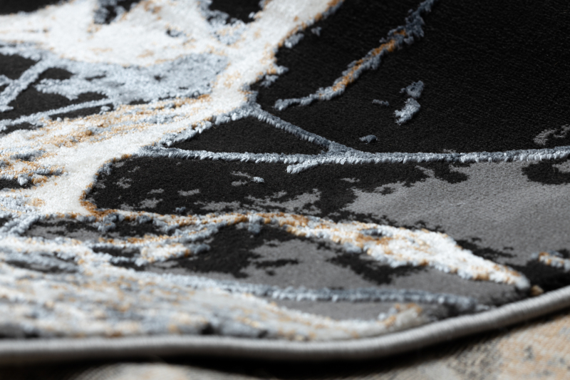 Modern DE LUXE carpet 622 Abstraction - structural grey / gold - Carpets