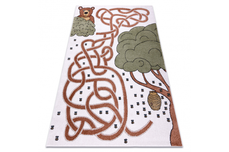 Килим FUN Honey за деца, мечка, пчели сметана - за деца