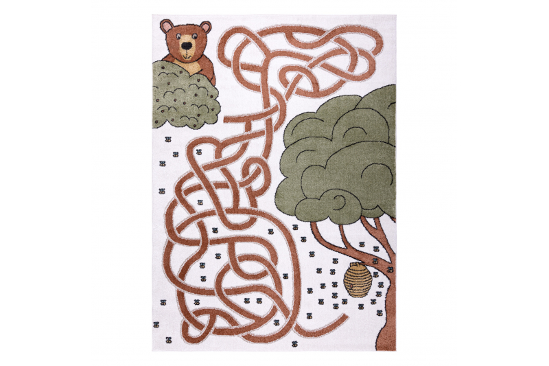 Килим FUN Honey за деца, мечка, пчели сметана - за деца