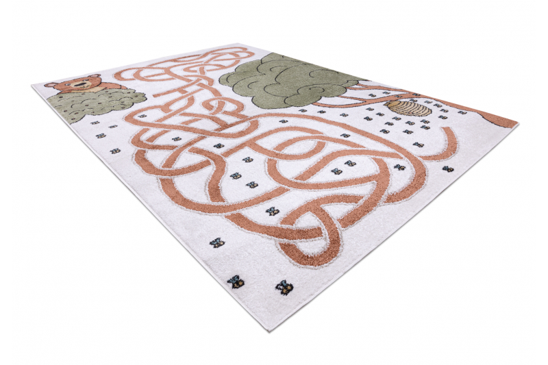 Килим FUN Honey за деца, мечка, пчели сметана - за деца