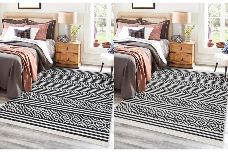 Szőnyeg TWIN 22996 geometrikus, csík pamut, kétoldalas, ökológiai ...