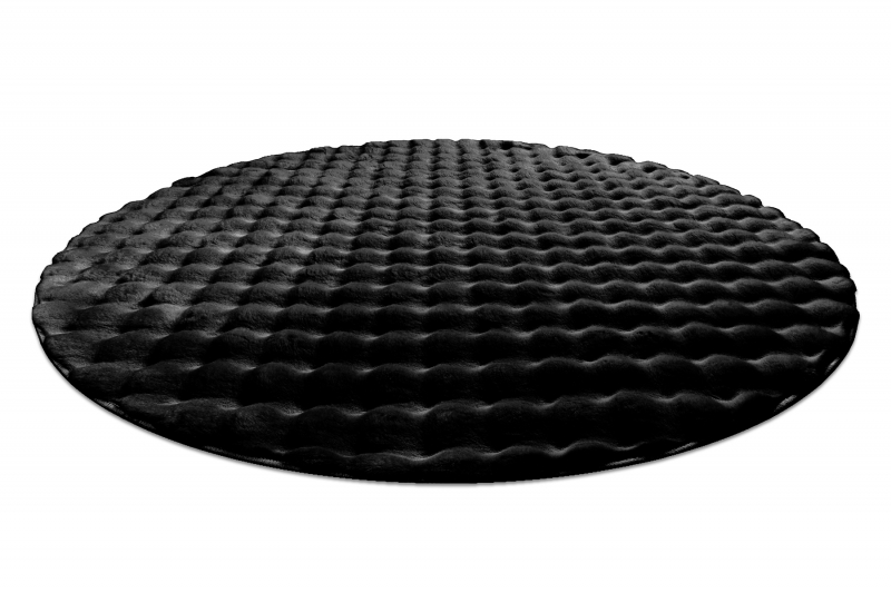 Carpet BUBBLE circle black 25 IMITATION OF RABBIT FUR 3D structural ...